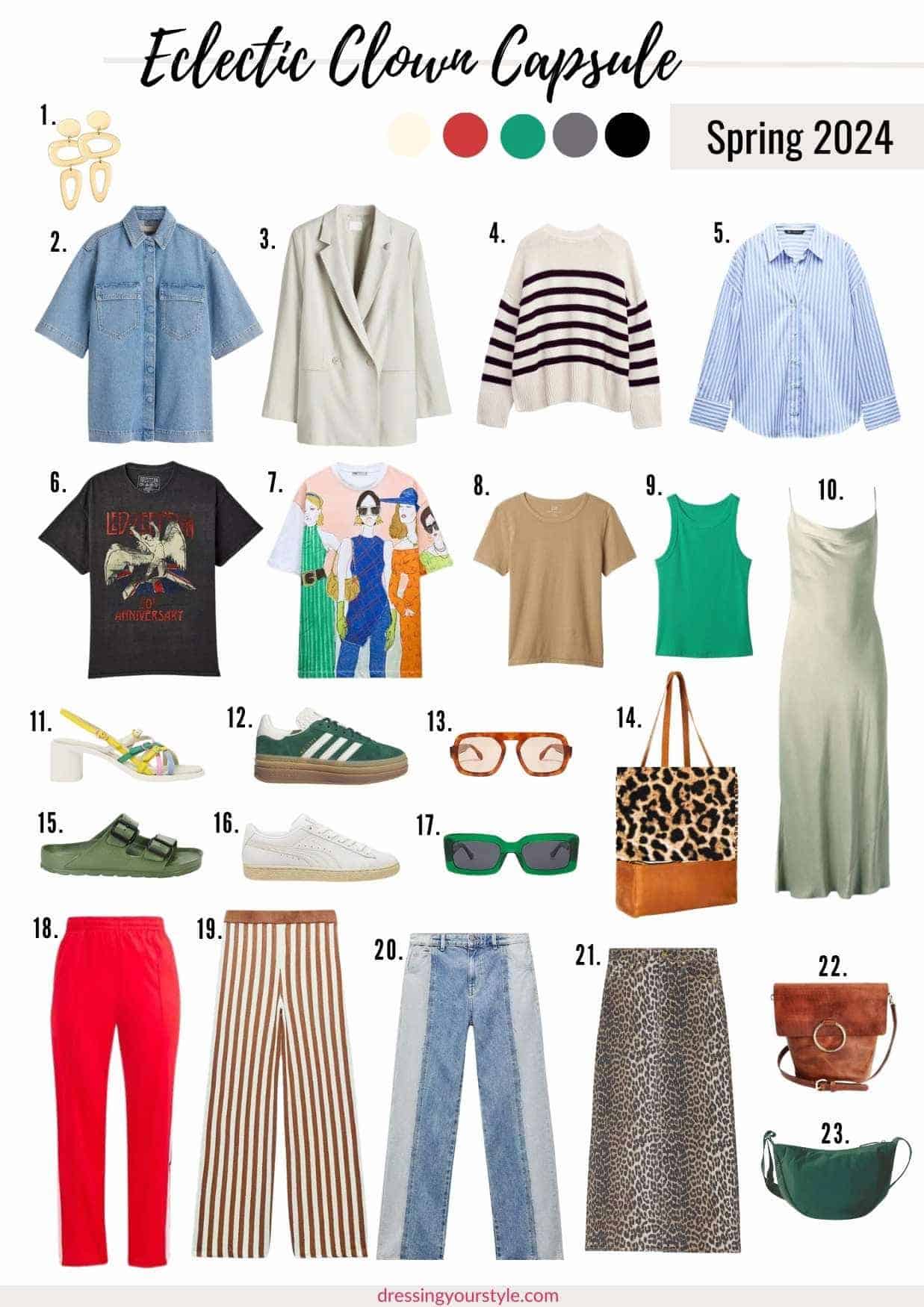 23-Piece Edgy Eclectic Clown Spring Capsule Wardrobe