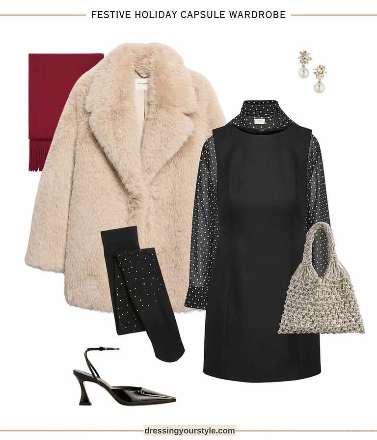 Burgundy & Beige Dressy Festive Christmas Capsule Wardrobe